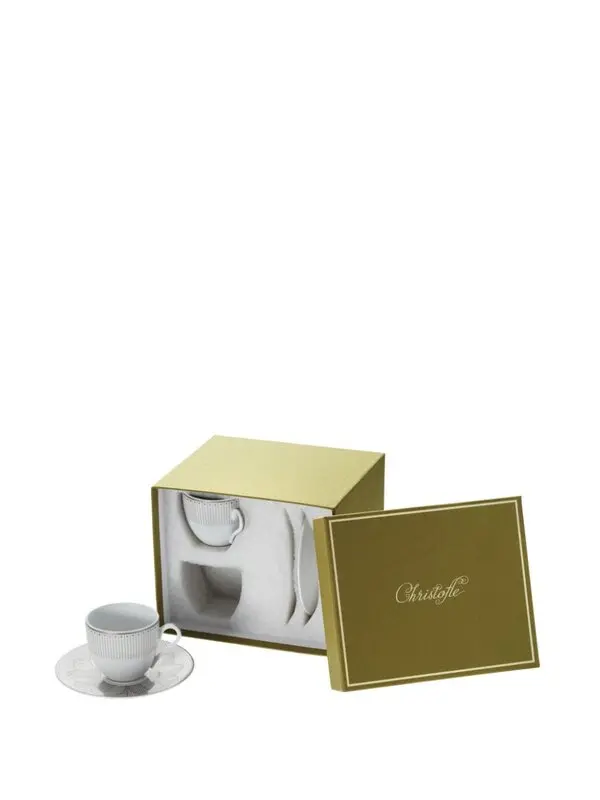 Christofle Malmaison Impériale Coffee Cup And Saucers