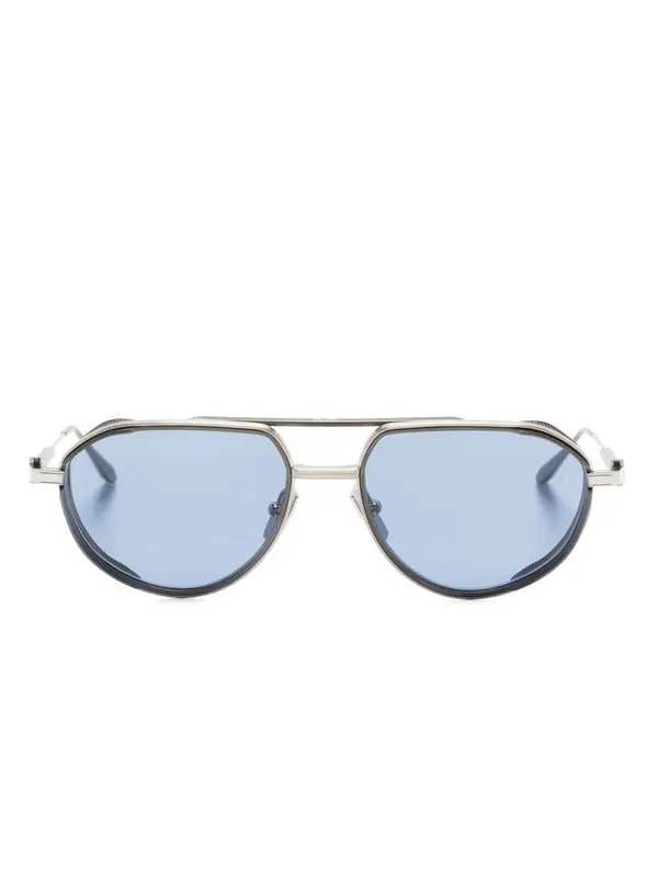 AKONI Skyracer Pilot-frame Sunglasses - Silver