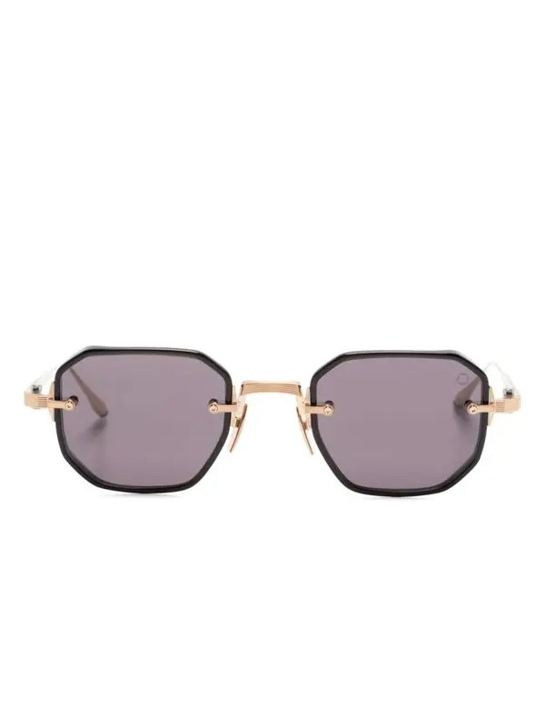 AKONI Geometric-frame Sunglasses - Gold