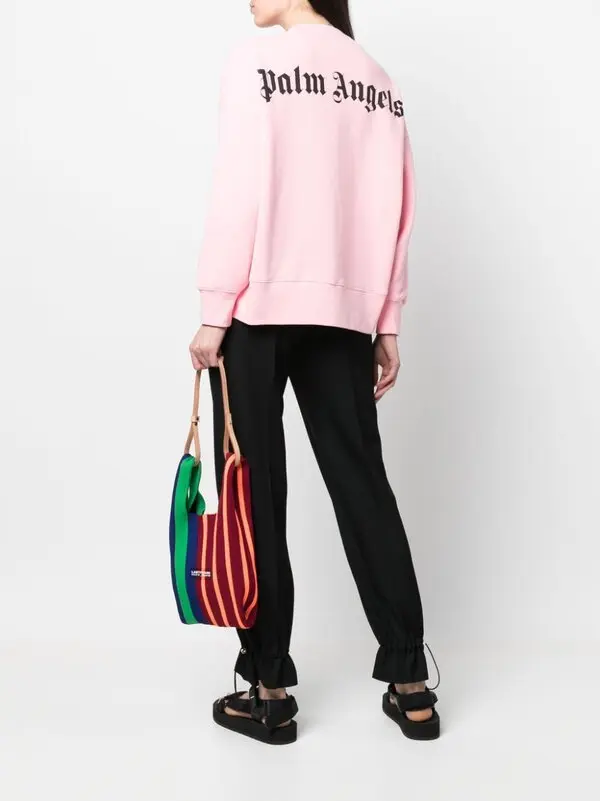 Palm Angels Logo Print Cotton Sweatshirt