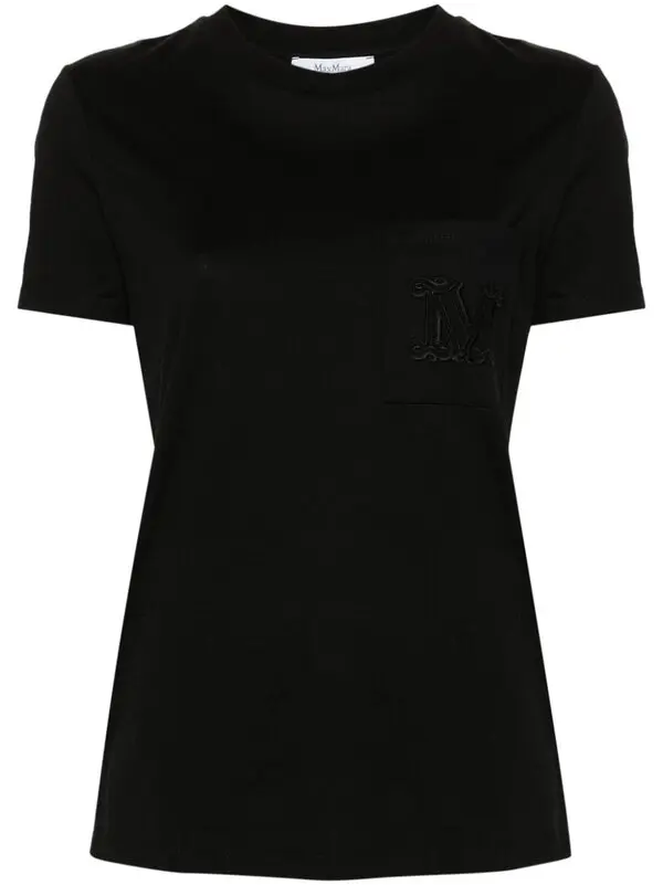 Max Mara Logo-embroidered T-shirt - Black