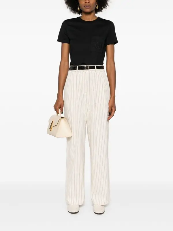 Max Mara Logo-embroidered T-shirt - Black