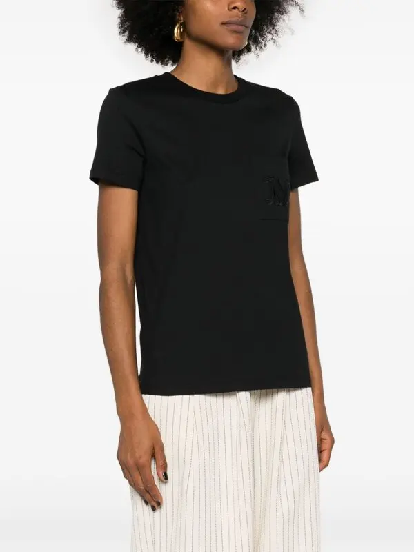 Max Mara Logo-embroidered T-shirt - Black