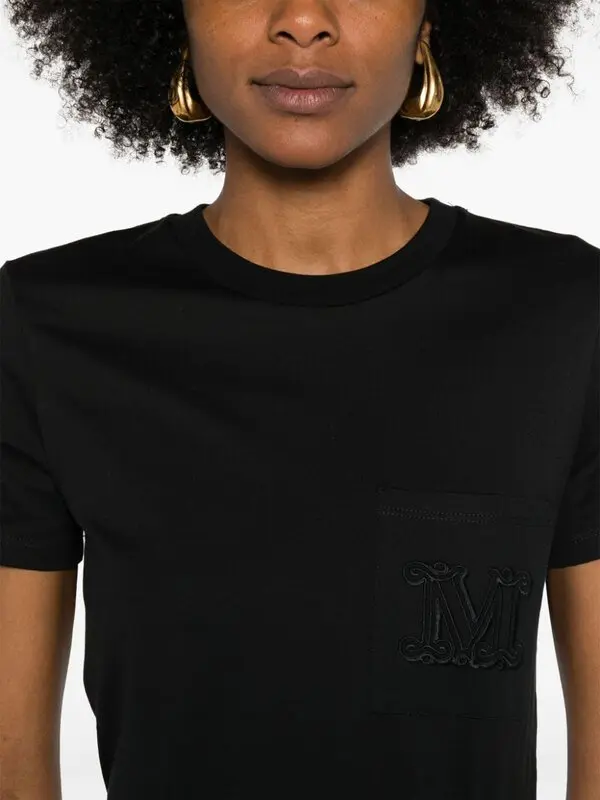 Max Mara Logo-embroidered T-shirt - Black