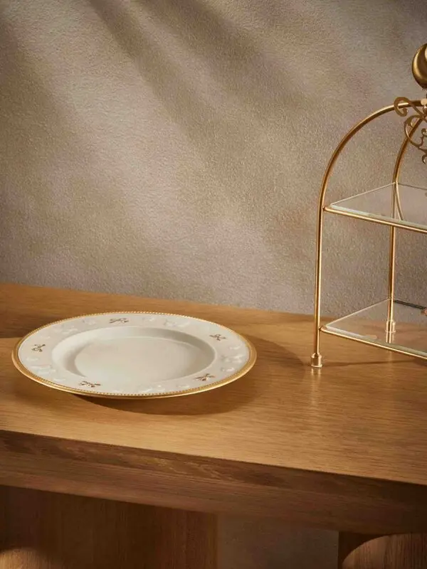 VILLARI Porcelain Engraved-butterfly Dessert Plate - White