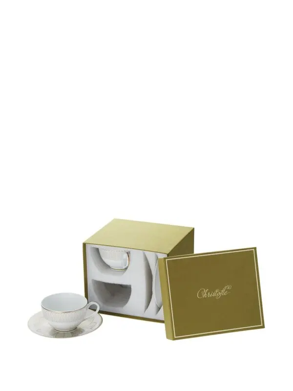 Christofle Malmaison Impériale Tea Cup And Saucers