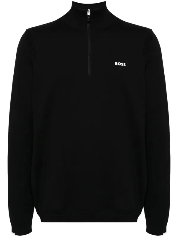 BOSS Logo-appliqué Sweatshirt - Black