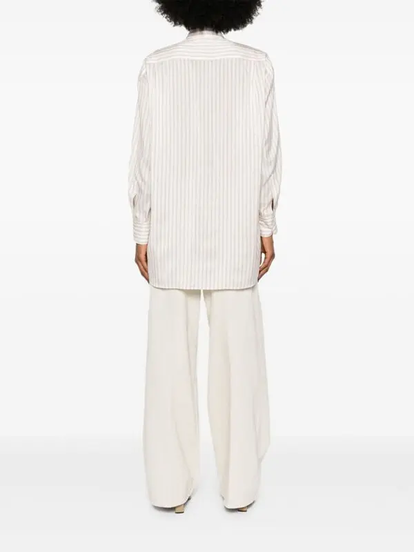 Etro Pegaso-embroidered Striped Shirt - White