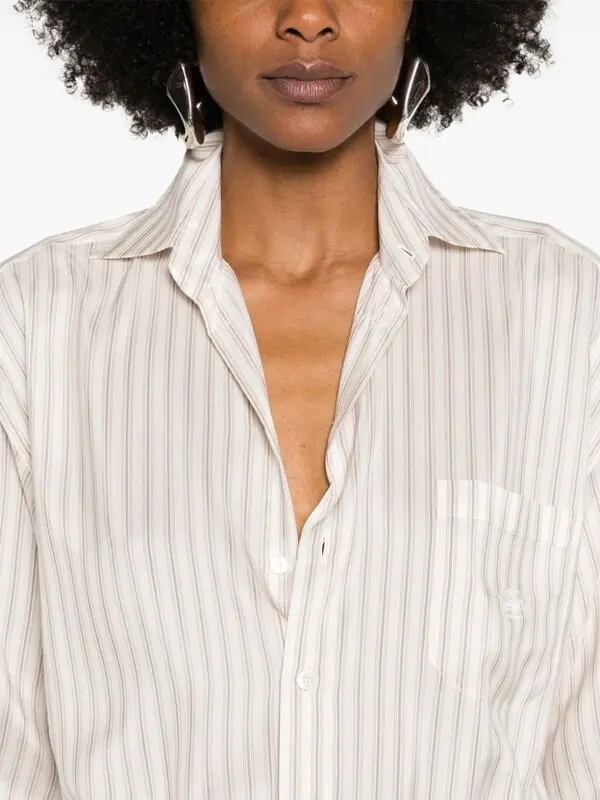 Etro Pegaso-embroidered Striped Shirt - White