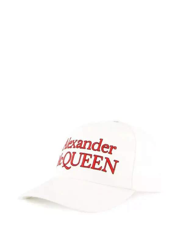 Alexander McQueen Logo Print Cap - White