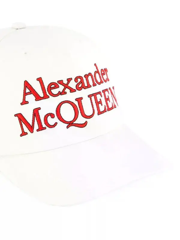 Alexander McQueen Logo Print Cap - White