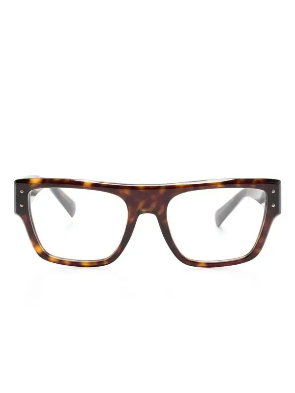 Dolce & Gabbana Dg3384 Rectangle-frame Glasses - Brown