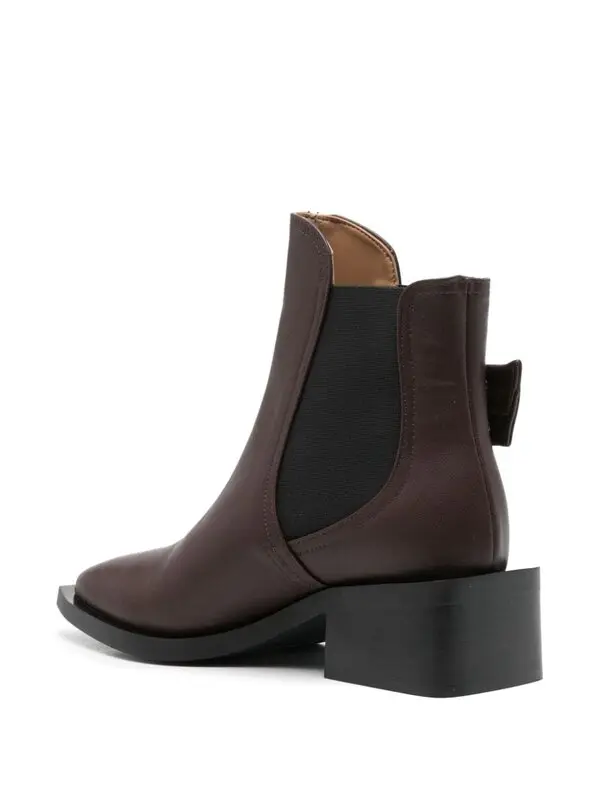 GANNI Buckle-detail Leather Ankle Boots