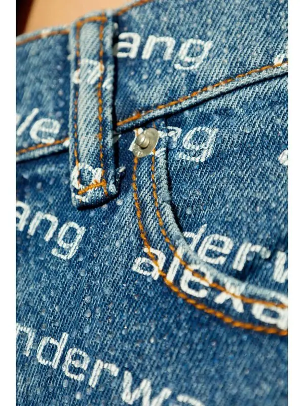 Alexander Wang Logo Straight-leg Trousers - Blue