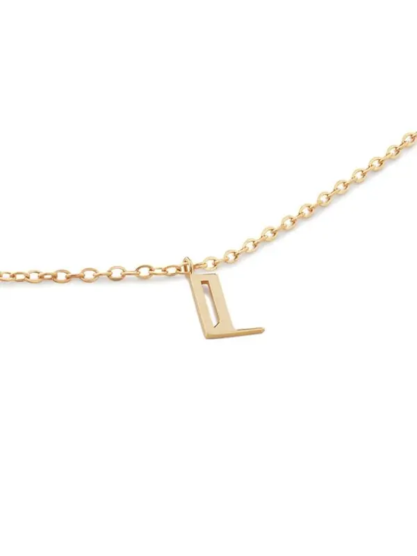 Monica Vinader 14kt Yellow Initial L Necklace - Gold