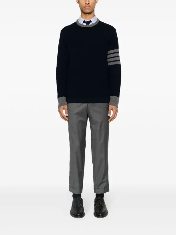 Thom Browne 4-bar Stripe Wool Jumper - Blue
