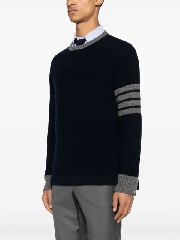 Thom Browne 4-bar Stripe Wool Jumper - Blue