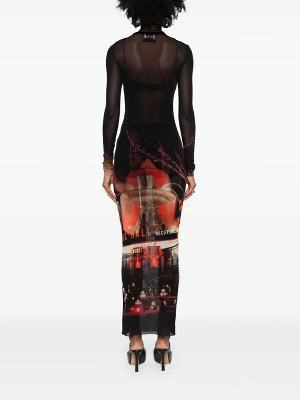 knee length dresses for ladies Jean Paul Gaultier Body Lace Mariniere Mesh Long Dress – Antidote Fashion  and Lifestyle main image 1