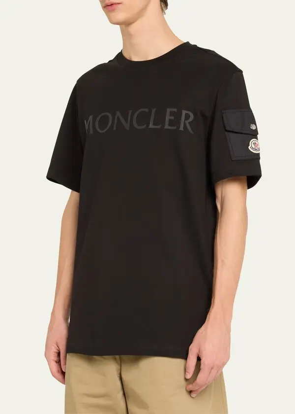 Moncler Laminated Logo T-shirt - Black