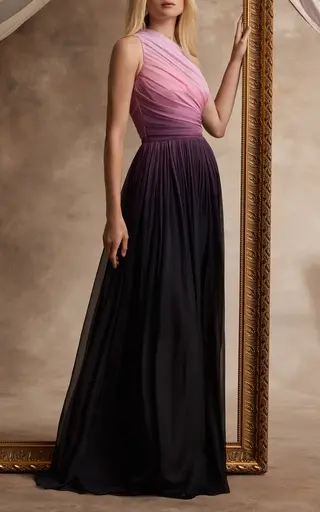 purple ombre chiffon dress Sheath-Column Floor Length Ombre Chiffon Bridesmaid Dress COCOMELODY COZF17012, Black