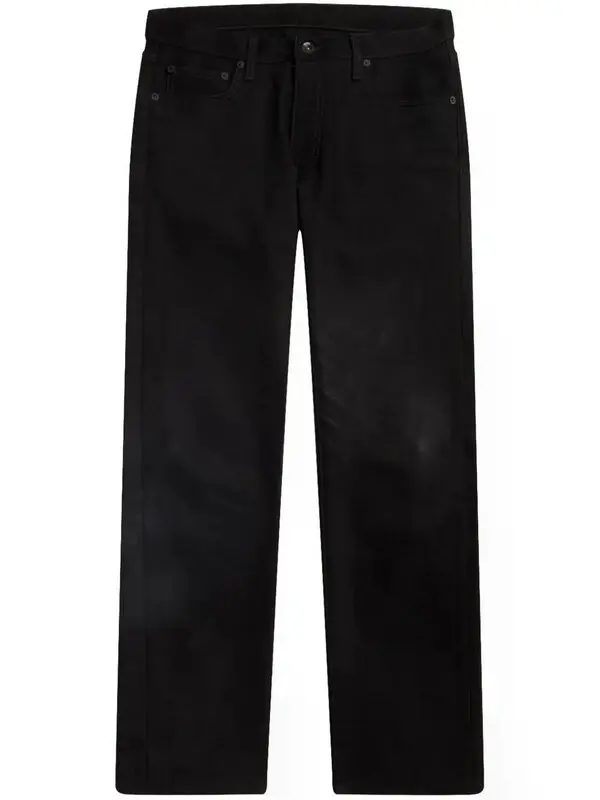 Off-White Diag-stripe Print Straight-leg Jeans - Black
