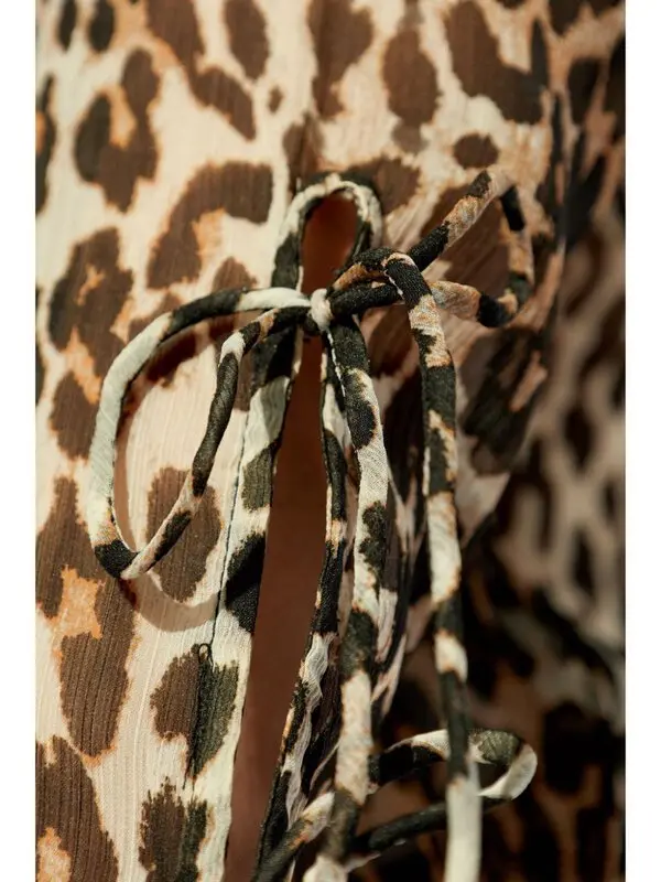 GANNI Animal-print Long-sleeve Blouse
