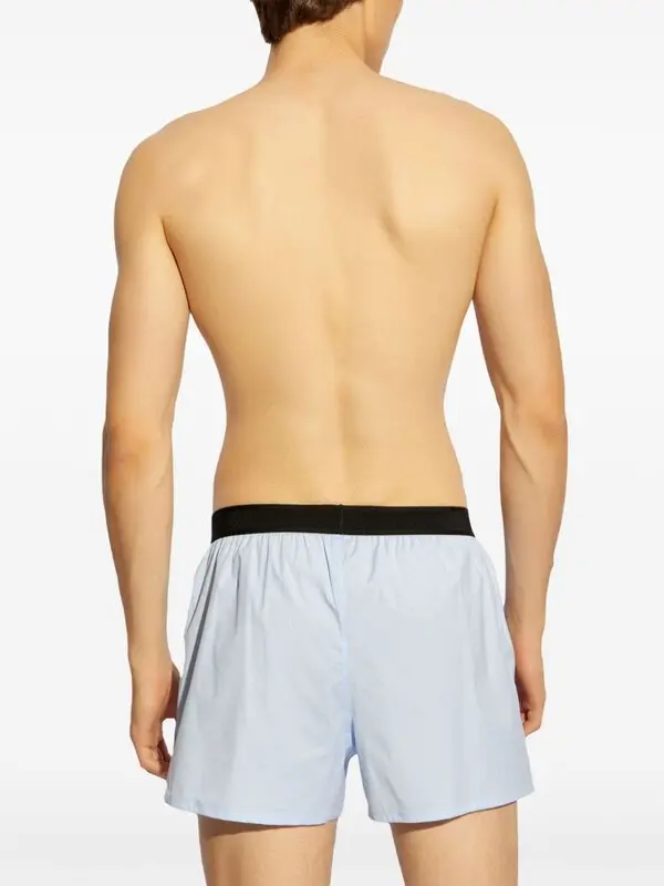 TOM FORD Logo-waistband Cotton Boxer Shorts - Blue