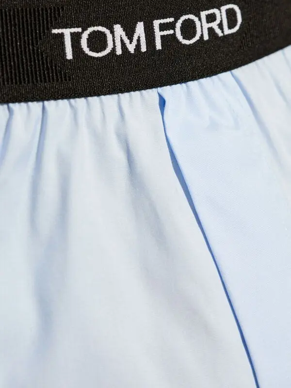 TOM FORD Logo-waistband Cotton Boxer Shorts - Blue