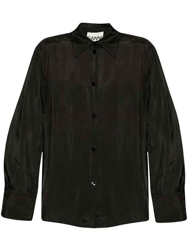 GANNI Long-sleeve Plain Shirt