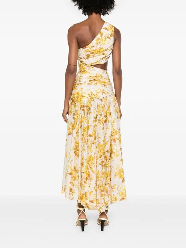zimmermann golden asymmetric dress Maxi - Yellow A Line Wedding Dress