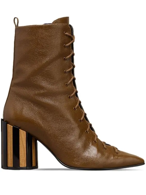 AMI Paris 90mm Pointed-toe Lace-up Boots