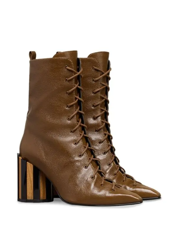 AMI Paris 90mm Pointed-toe Lace-up Boots