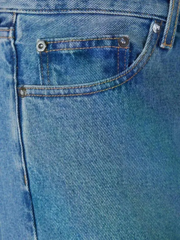 Off-White Diag-stripe Print Slim Fit Jeans - Blue