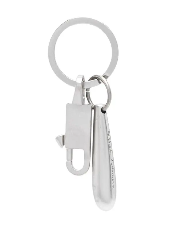 Rick Owens Teardrop Brushed-finish Keychain - Silver