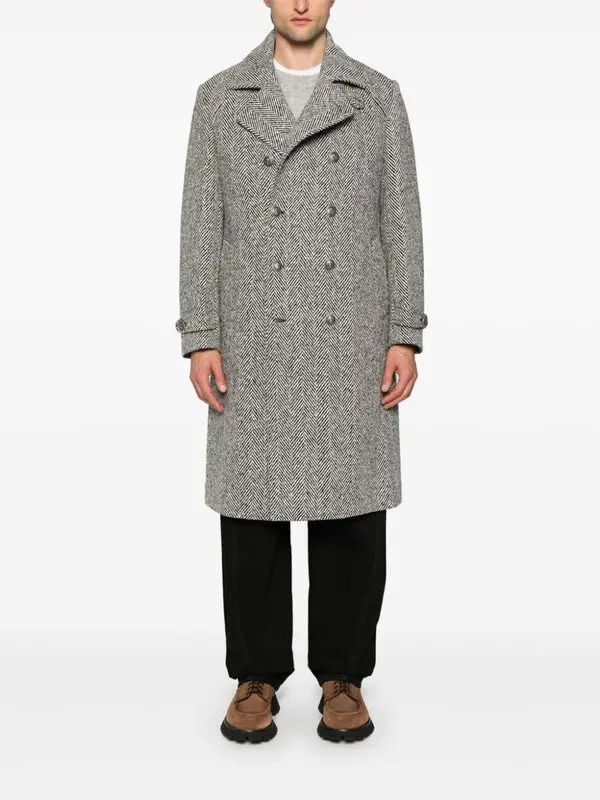 Brunello Cucinelli Herringbone Double-breasted Coat