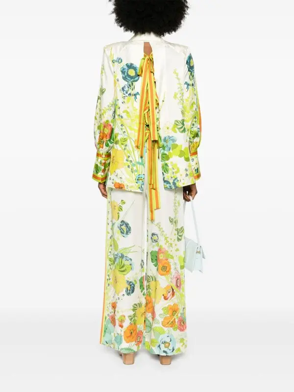 ALEMAIS Constance Floral Silk Shirt - Neutrals