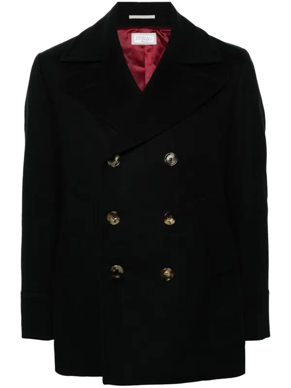 Brunello Cucinelli Notched-lapels Felted Pea Coat