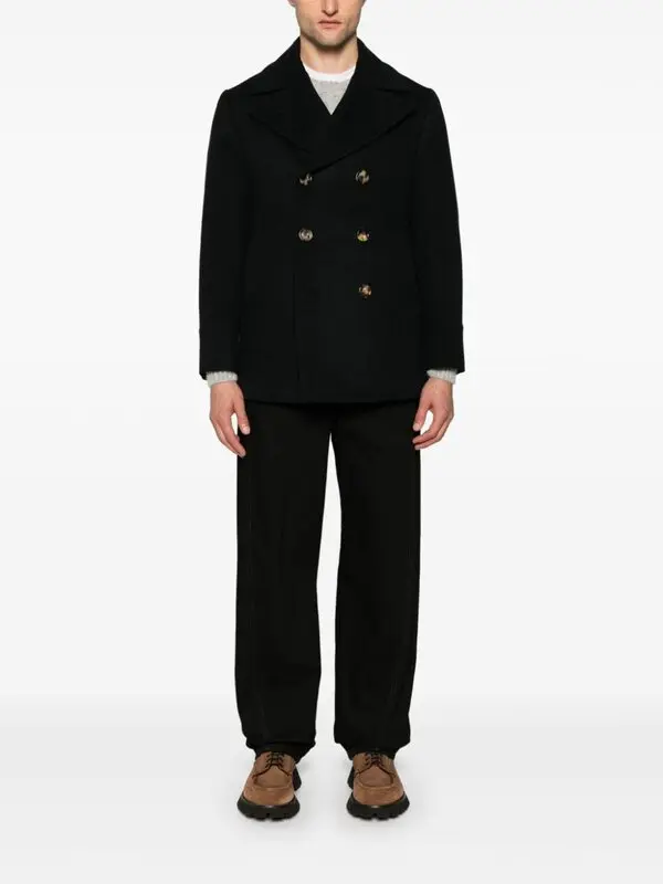 Brunello Cucinelli Notched-lapels Felted Pea Coat
