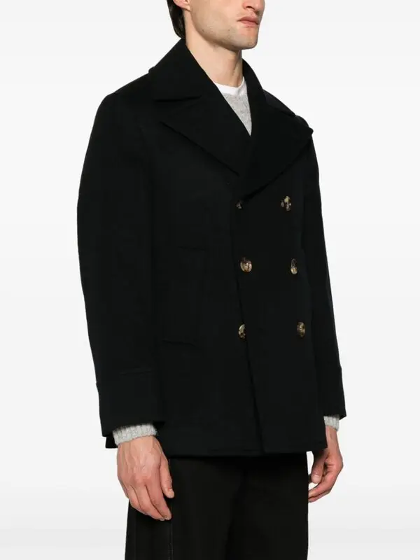 Brunello Cucinelli Notched-lapels Felted Pea Coat