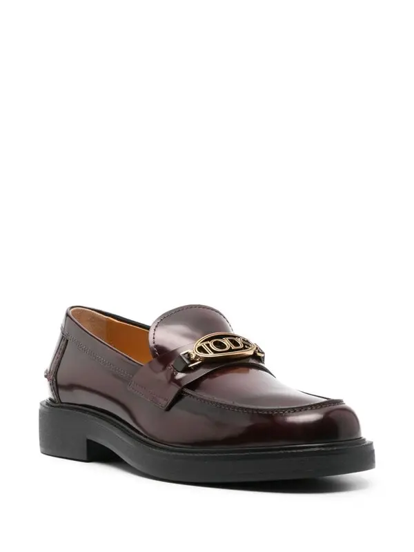 TOD'S Logo-plaque Loafers - Red