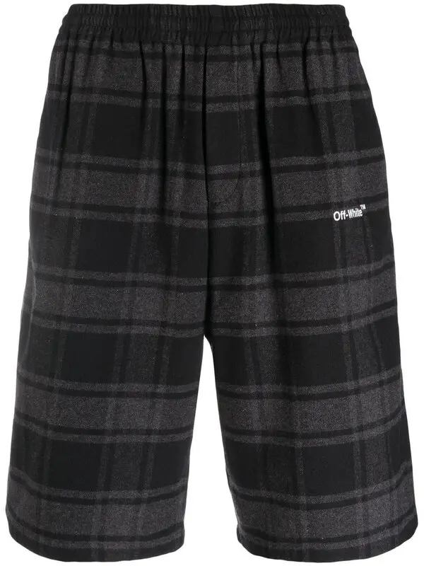 Off-White Check-print Shorts - Grey