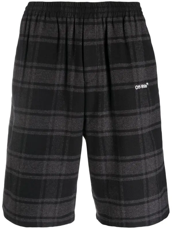 Off-White Check-print Shorts - Grey