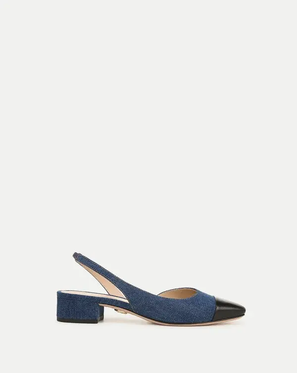 Veronica Beard Cecile Denim Cap-toe Slingback
