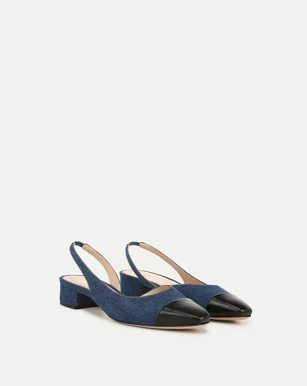 Veronica Beard Cecile Denim Cap-toe Slingback