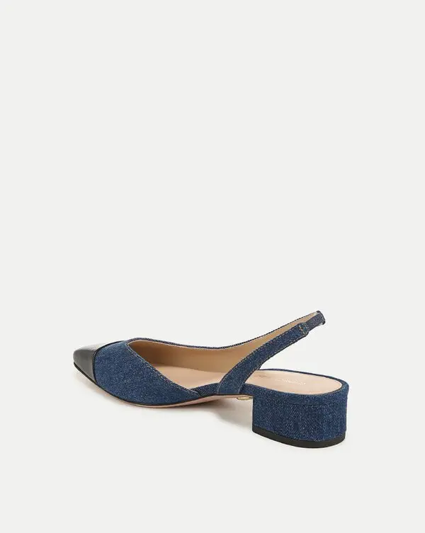 Veronica Beard Cecile Denim Cap-toe Slingback