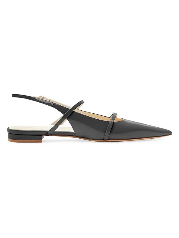 ALEXANDRE BIRMAN Tita Double-strap Leather Flats - Black