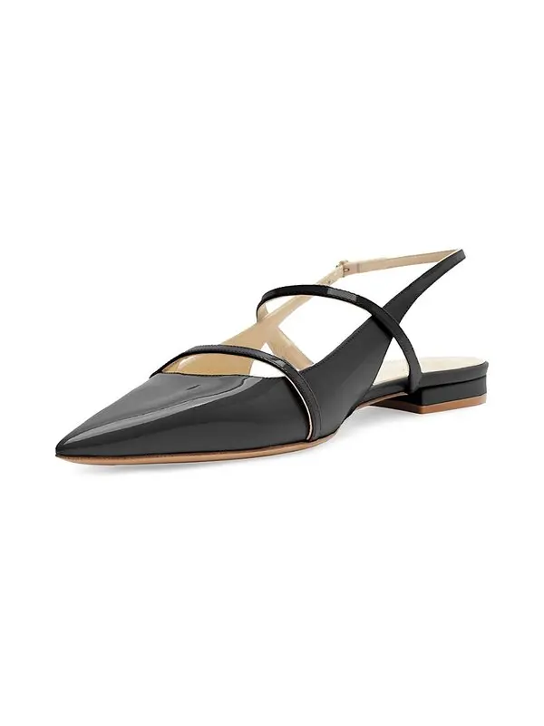 ALEXANDRE BIRMAN Tita Double-strap Leather Flats - Black
