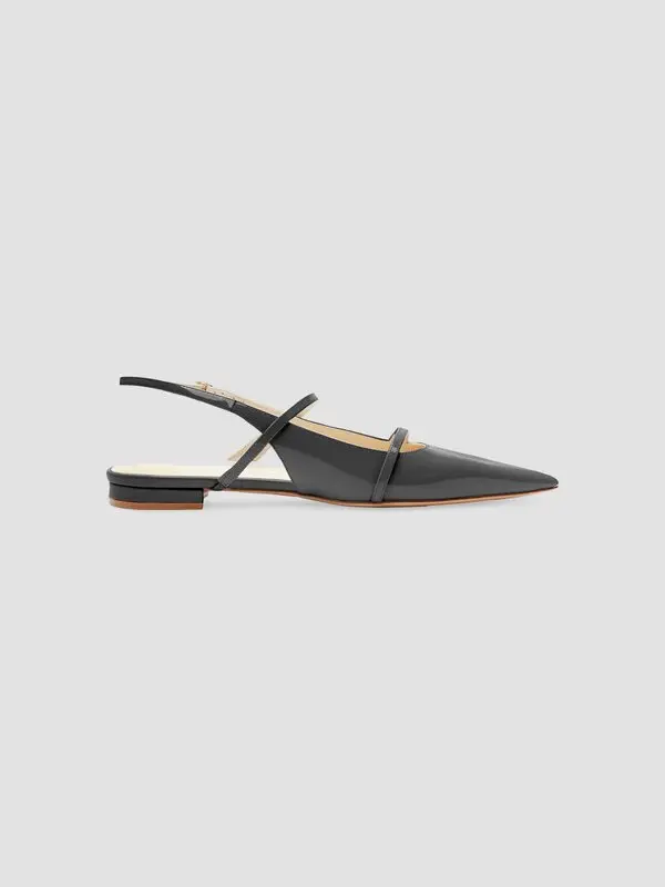 ALEXANDRE BIRMAN Tita Double-strap Leather Flats - Black