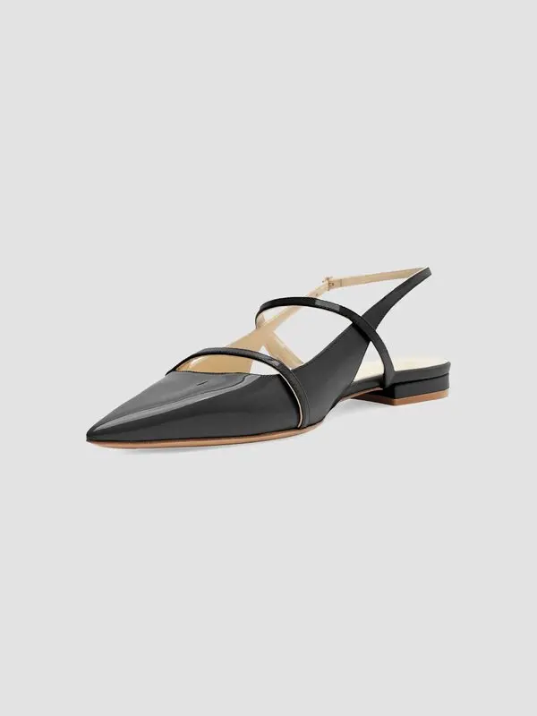 ALEXANDRE BIRMAN Tita Double-strap Leather Flats - Black