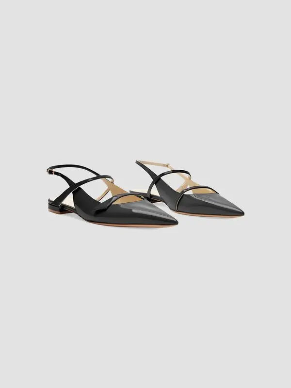 ALEXANDRE BIRMAN Tita Double-strap Leather Flats - Black